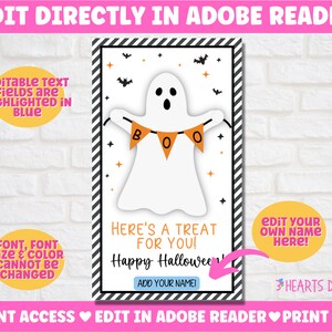 Halloween Favor Tag Boo Tags Halloween Printable Party Birthday Trick ...