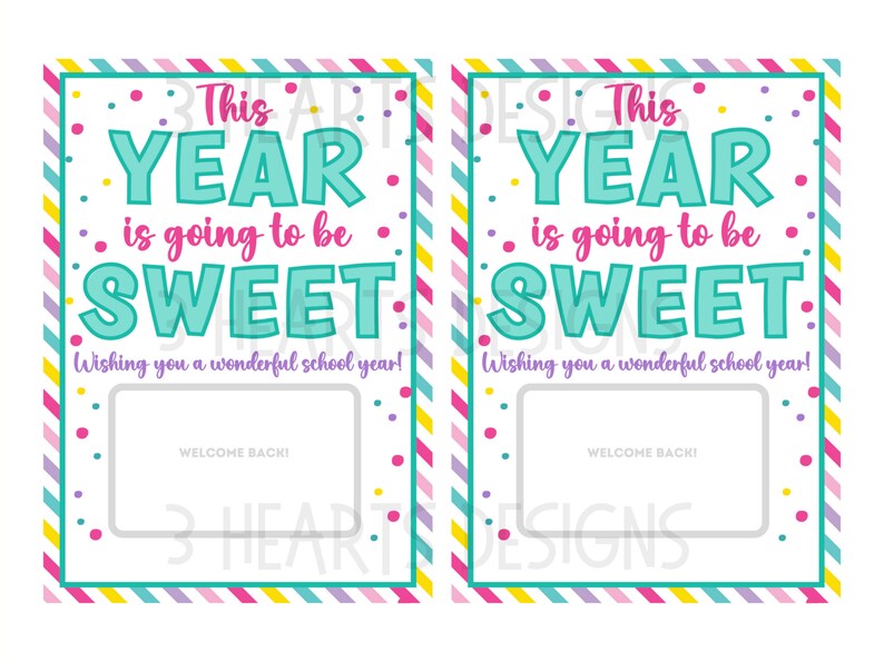 Back to School Gift Card Holder Printable: Sweet Teacher Tag | Instant ...