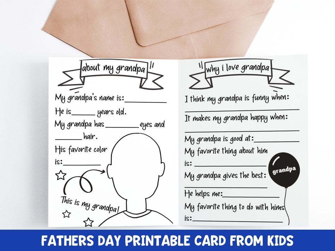 Printable Fathers Day Card for Grandpa | All About Grandpa Card From ...