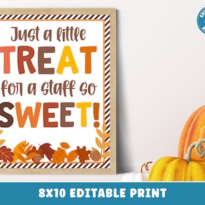 Fall Teacher Appreciation Sign Thanksgiving Pie Printable Instant ...