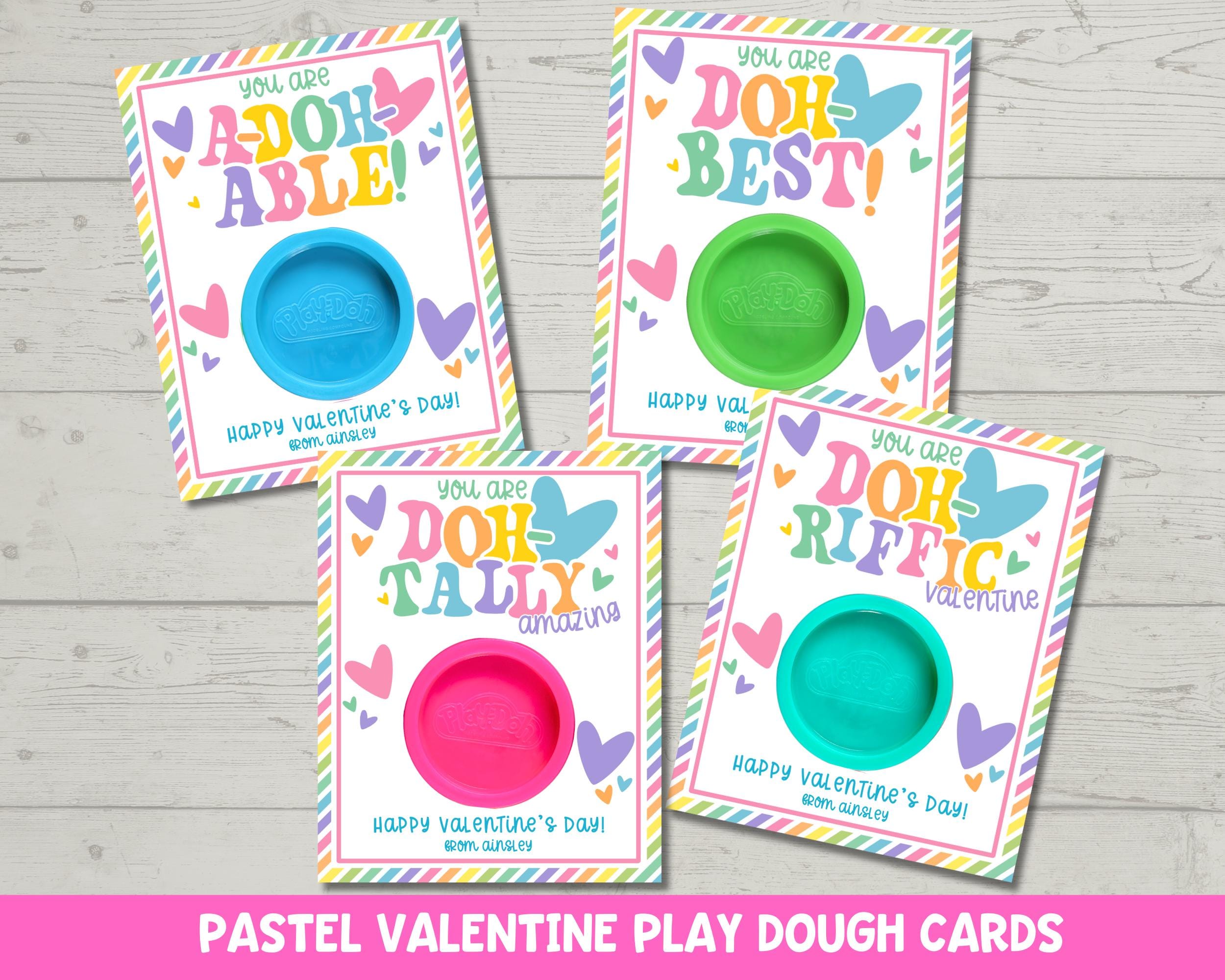 Personalized Playdoh Valentine Cards: Rainbow Classroom Gift Tags ...