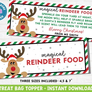 Magic Reindeer Food Treat Bag Topper Printable | Holiday Classroom ...