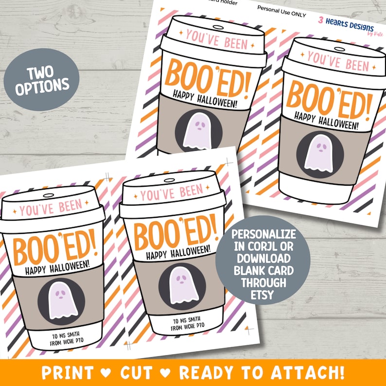 Editable Halloween Coffee Gift Card Holder | Printable Teacher ...
