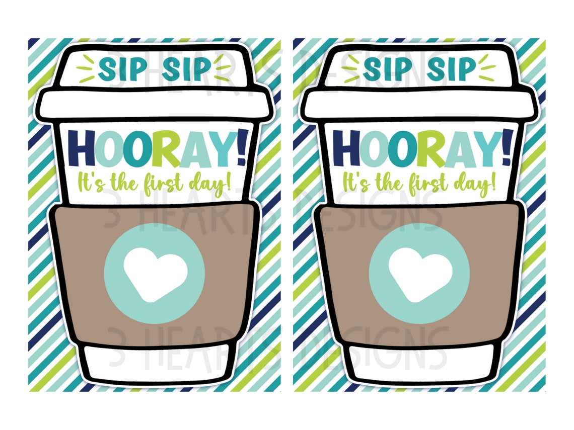 Back to School Coffee Gift Card Holder Printable First Day - Etsy