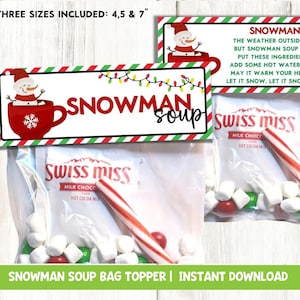 Snowman Soup Treat Bag Topper for Hot Cocoa Gift | Christmas Class ...