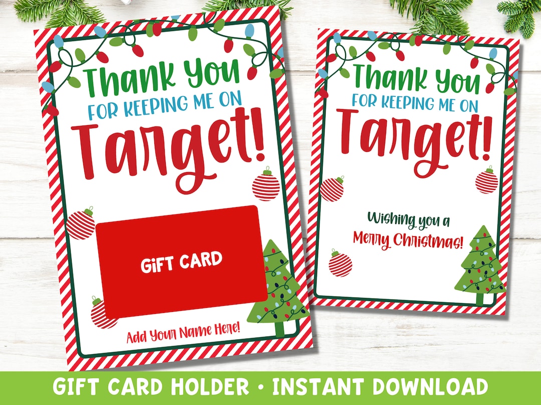 Teacher Christmas Gift Card Holder Printable | School on Target Thank ...