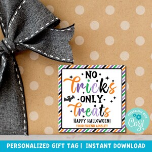 Editable Halloween Favor Tags | Trick or Treat Party Printables - Etsy