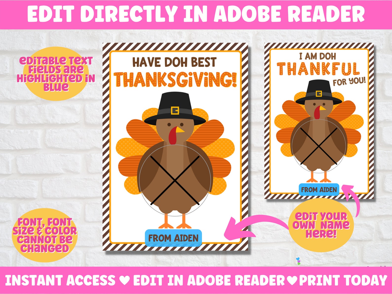 Thanksgiving Play Doh Cards Printable Kids Activity - Etsy
