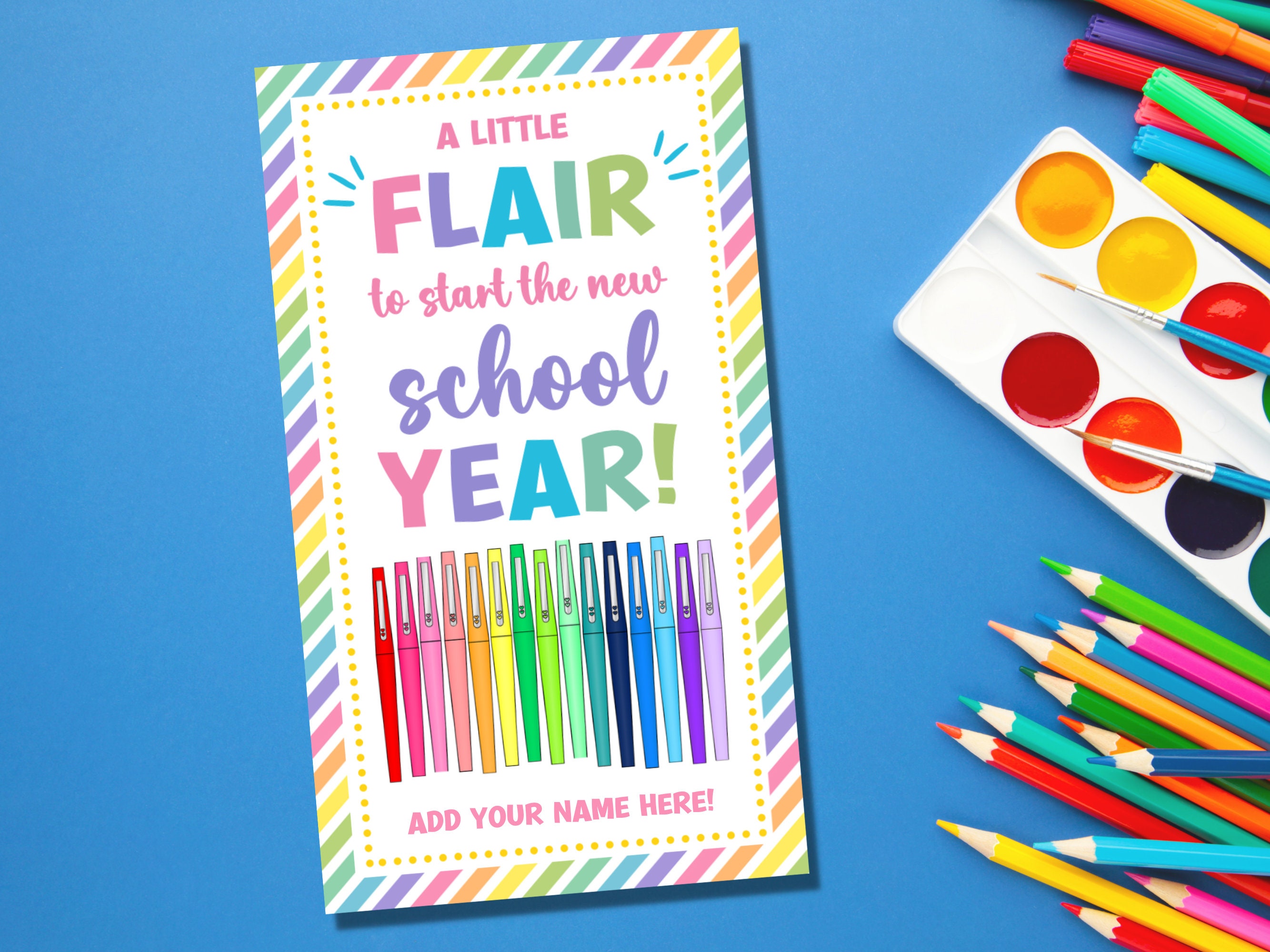 Flair Pen Gift Tag: Back to School Teacher Printable | Instant Download ...