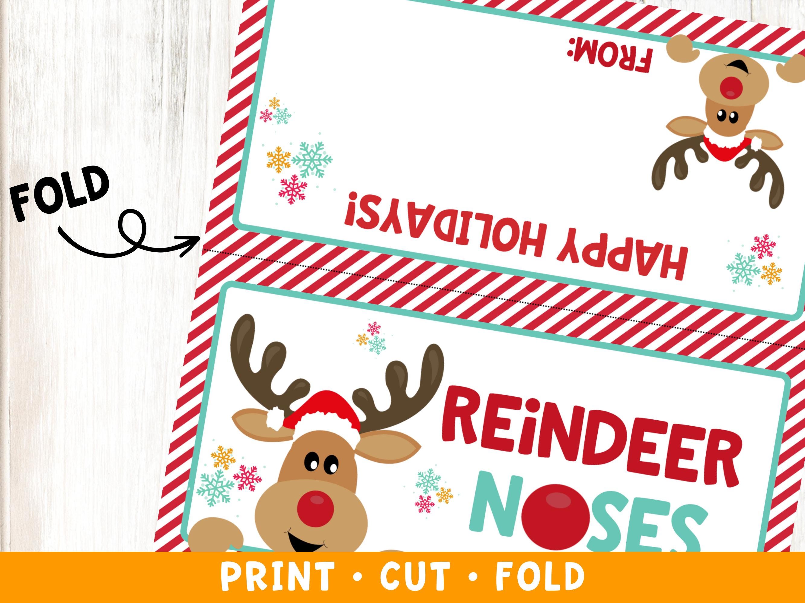 Reindeer Noses Treat Bag Topper Printable | Holiday Classroom Favors ...