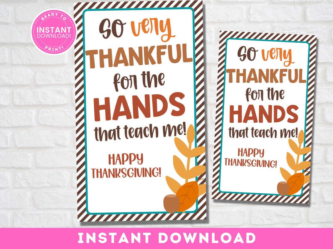 Printable Thankful for You Thanksgiving Tags - Teacher Appreciation ...
