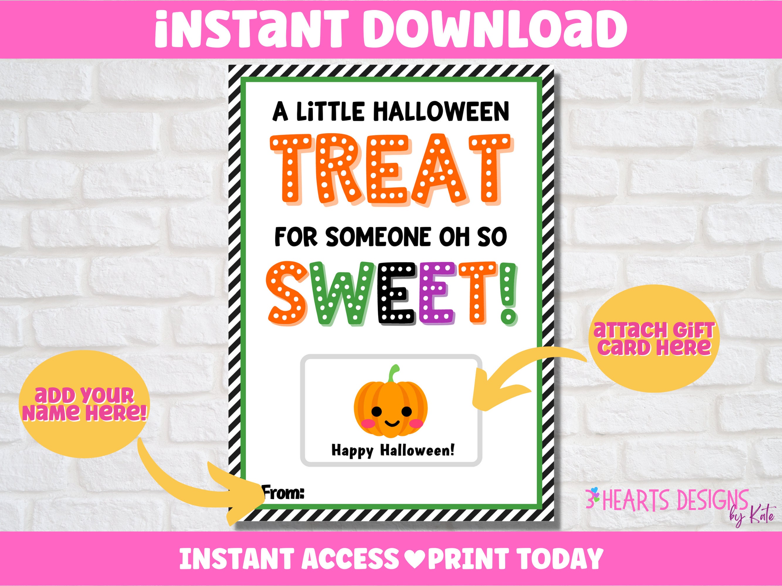 Halloween Gift Card Holder Printable | Teacher, Friend, Staff | Instant ...