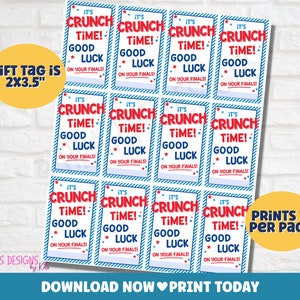 Good Luck Tags Printable Crunch Candy Favor Test - Etsy
