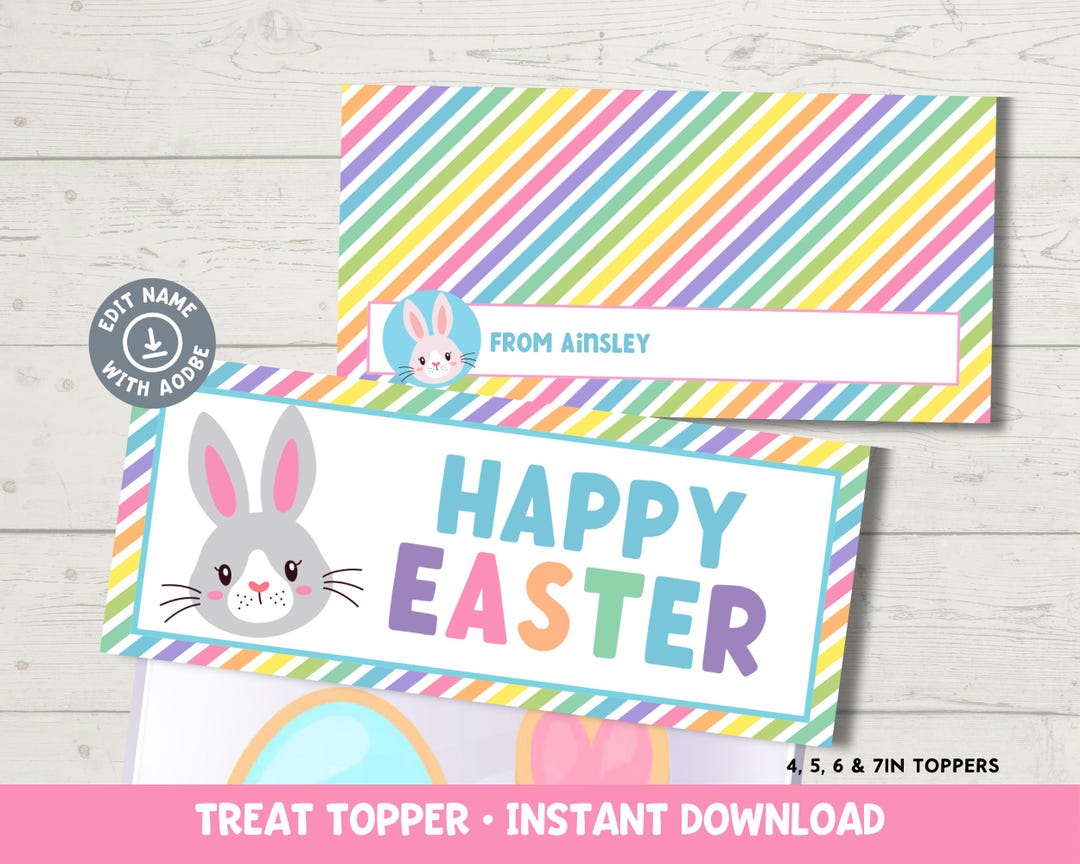 Happy Easter Treat Bag Topper Printable | Spring Cookie Card for Kid ...