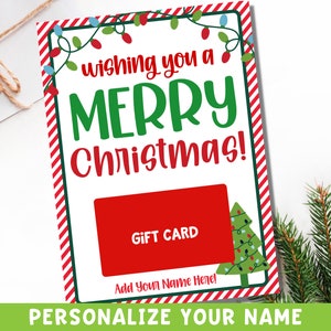 Printable Gift Card Holder Christmas | Merry Christmas Card | Teacher ...