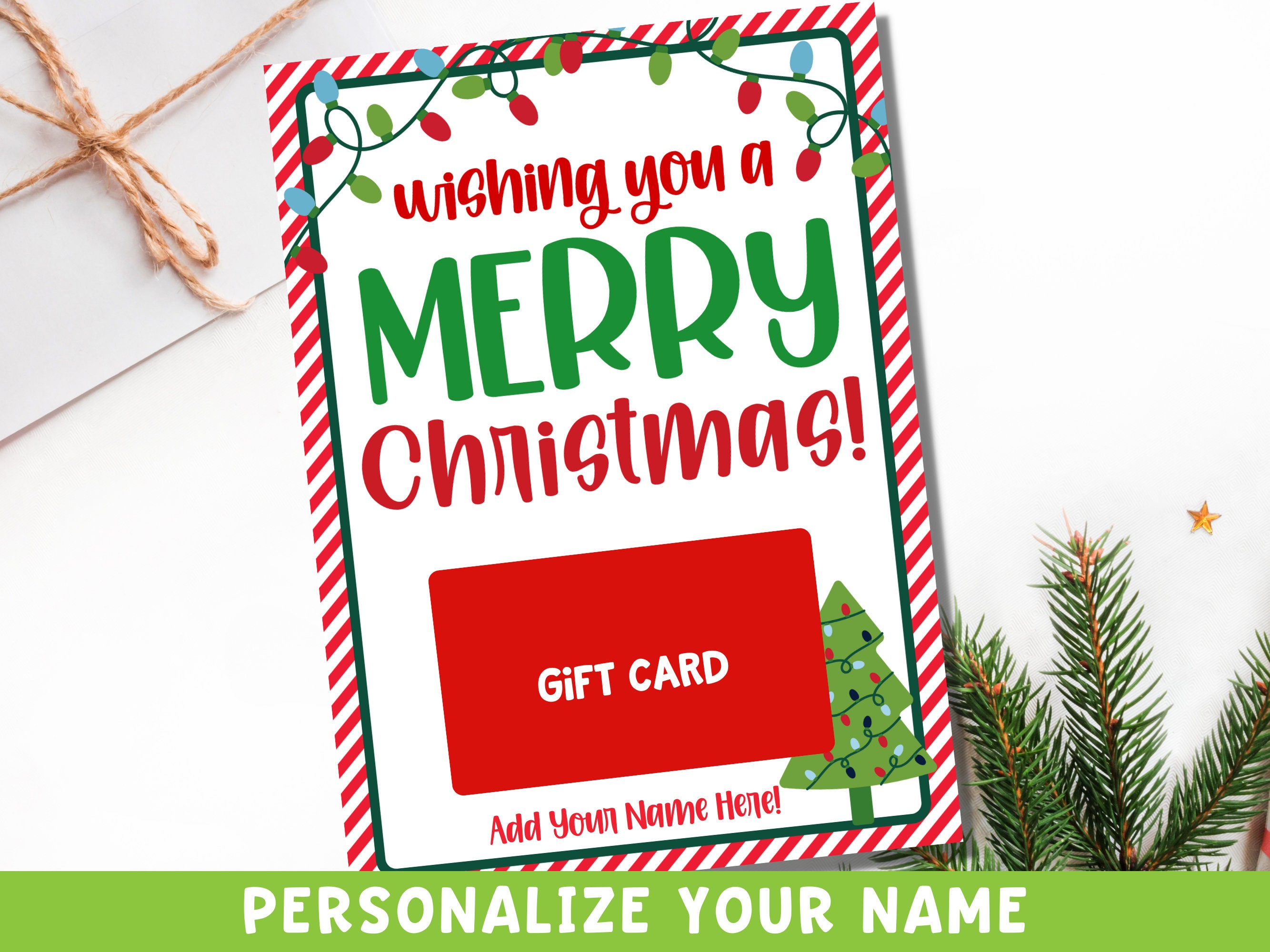 Printable Gift Card Holder Christmas | Merry Christmas Card | Teacher ...