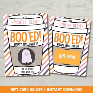 Editable Halloween Coffee Gift Card Holder | Printable Teacher ...