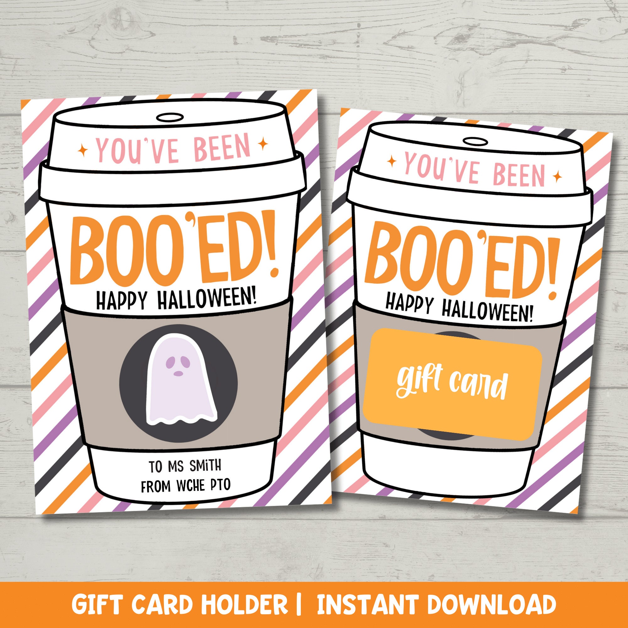 Editable Halloween Coffee Gift Card Holder | Printable Teacher ...