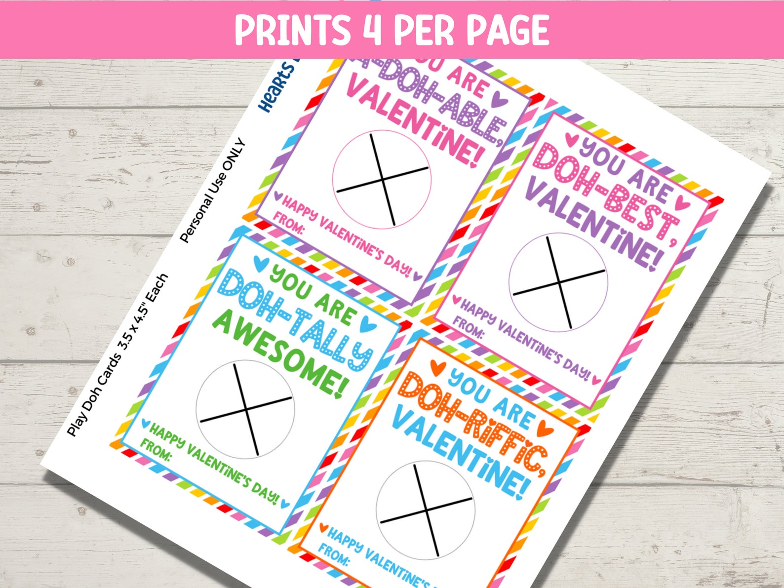 Playdoh Valentine Cards Classroom Valentines A-doh-able - Etsy