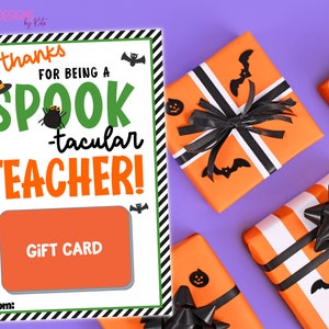 Halloween Teacher Gift Card Holder Printable Fall Teacher - Etsy