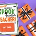 Halloween Teacher Gift Card Holder Printable Fall Teacher - Etsy