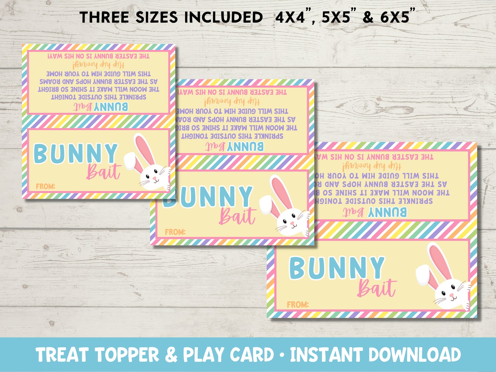 Easter Bunny Bait Treat Bag Topper: Printable Gift Tag | Instant ...
