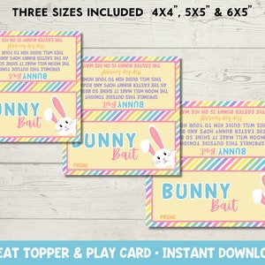 Easter Bunny Bait Treat Bag Topper: Printable Gift Tag | Instant ...