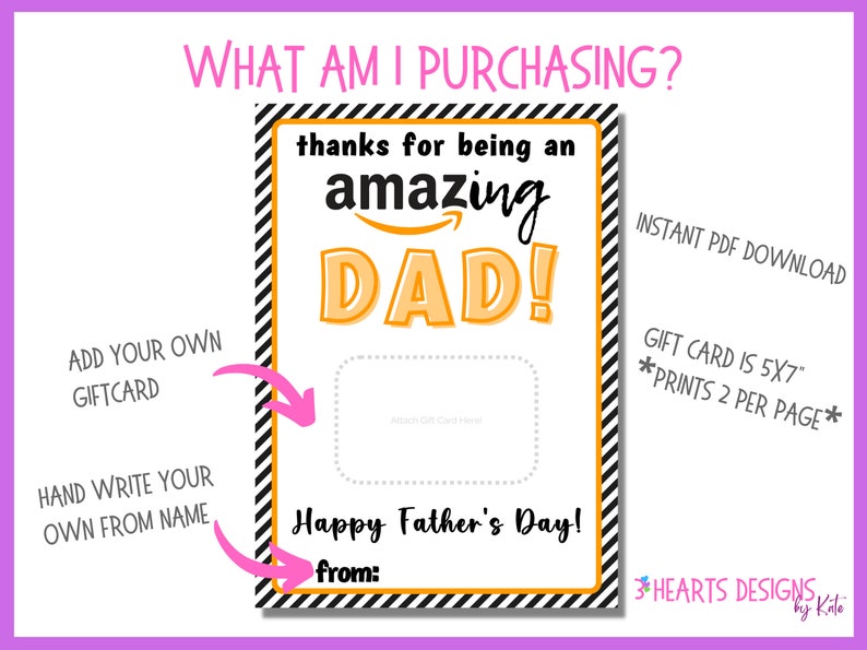 Fathers Day Gift Card Holder | Printable Fathers Day Card | Amazing Dad ...