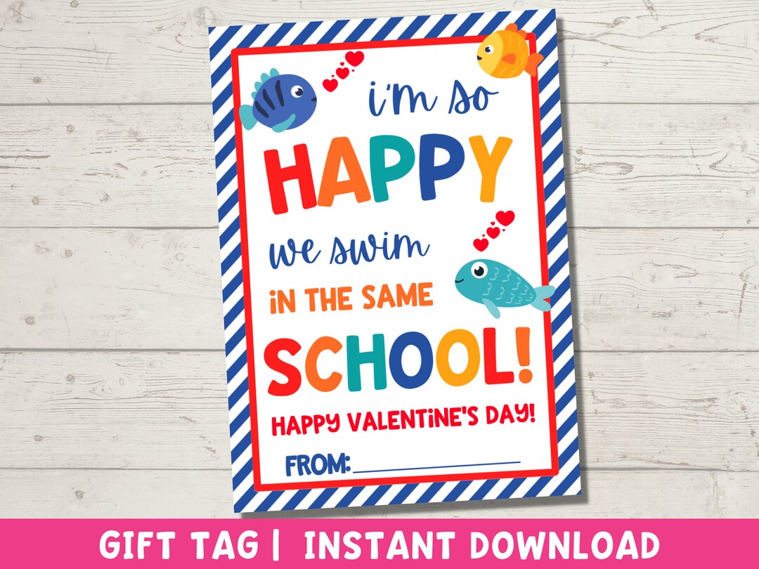 Goldfish Valentine Cards Printable Valentines Day Fish Gift Tag ...