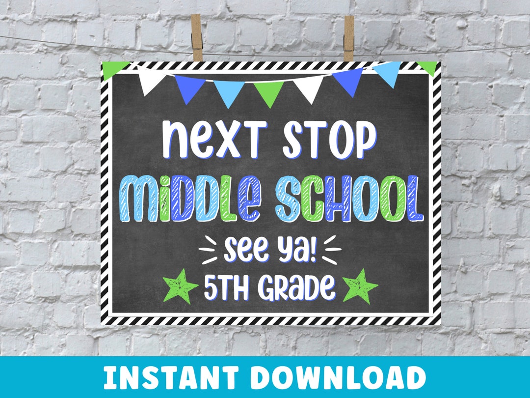 5th Grade Grad Sign Printable | Good Bye 5th Grade | Last Day of 5th ...