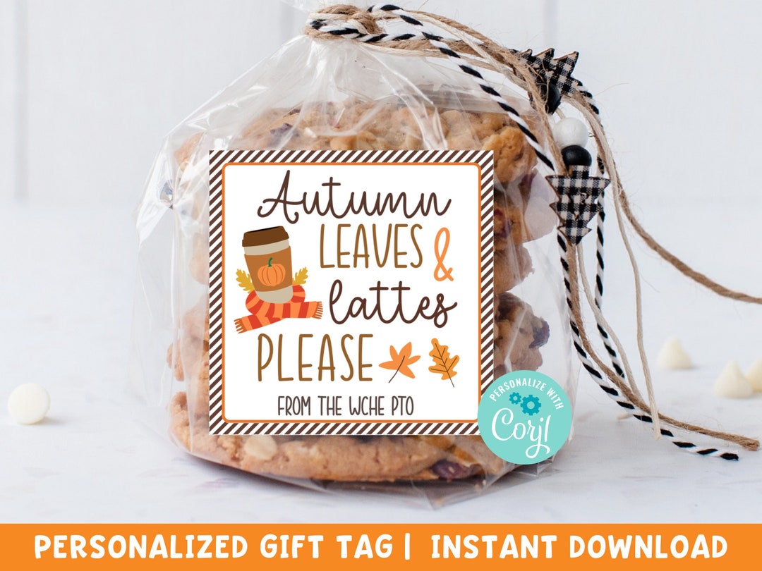 Pumpkin Spice Latte Tag Printable Fall Treat Tag for Coffee - Etsy