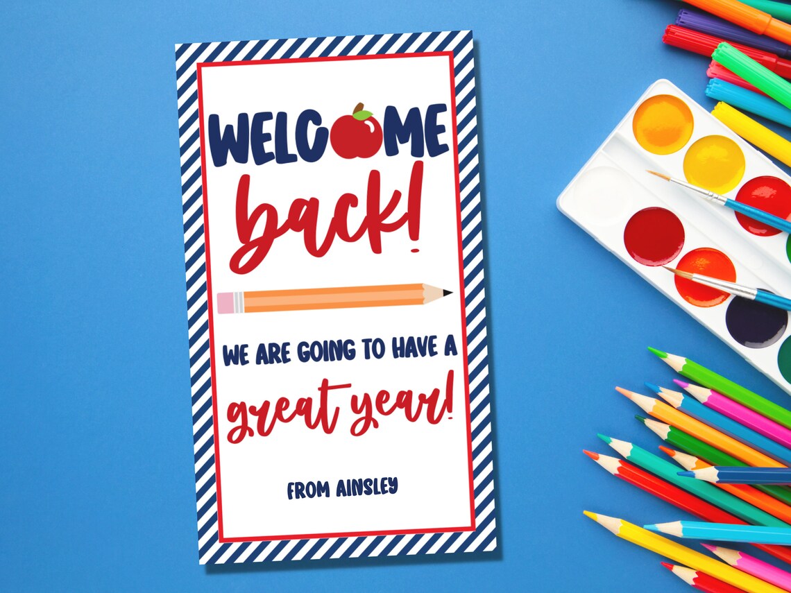 Welcome Back to School Gift Tag First Day of School - Etsy