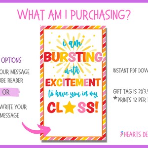 Back to School Gift Tag From Teacher | First Day of School Printable ...