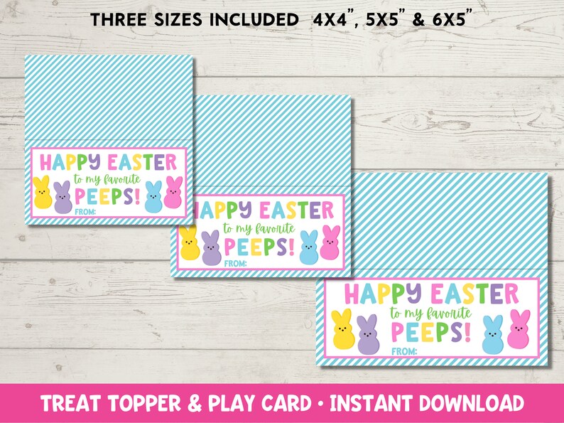 Easter Peeps Treat Bag Topper: Printable Gift Tag | Instant Download ...