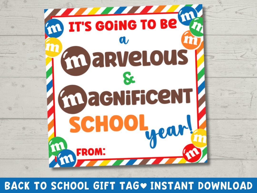 Candy Back to School Gift Tag: Teacher/student Gift | Instant Download ...
