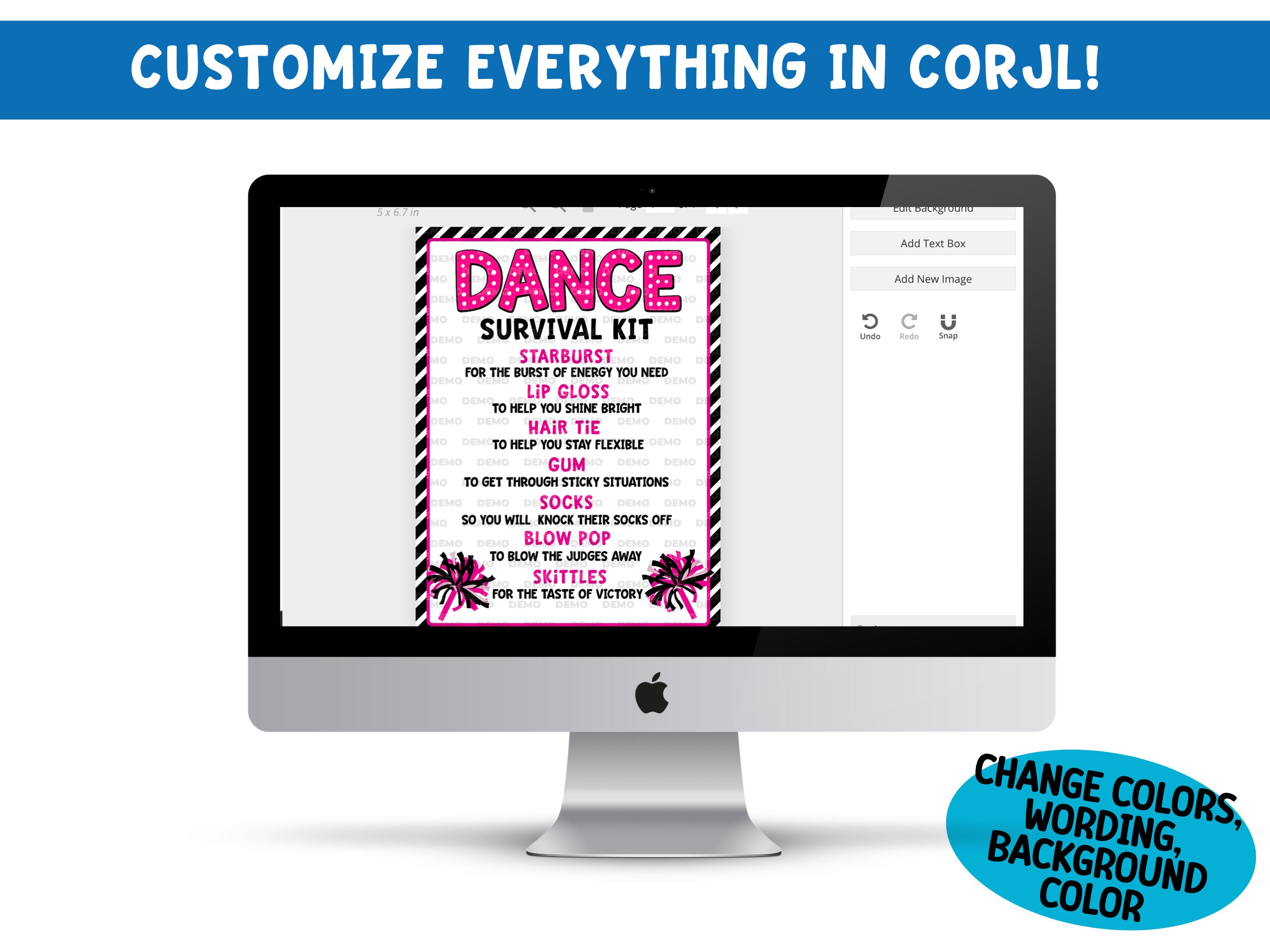Dance Competition Survival Kit Printable - Editable Good Luck Gift for ...