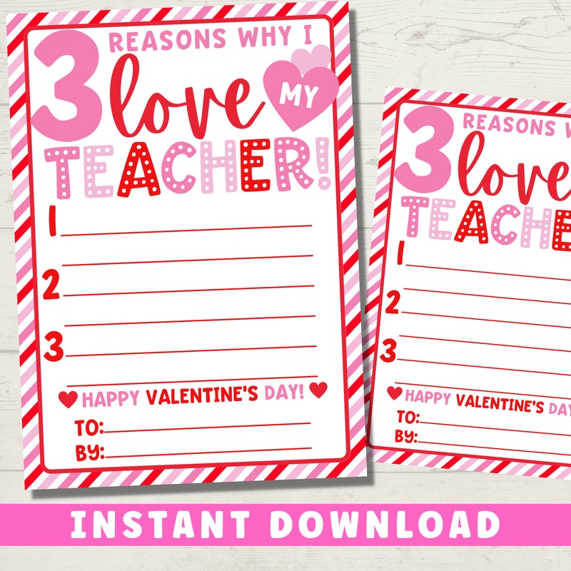 Teacher Valentine Card - Etsy