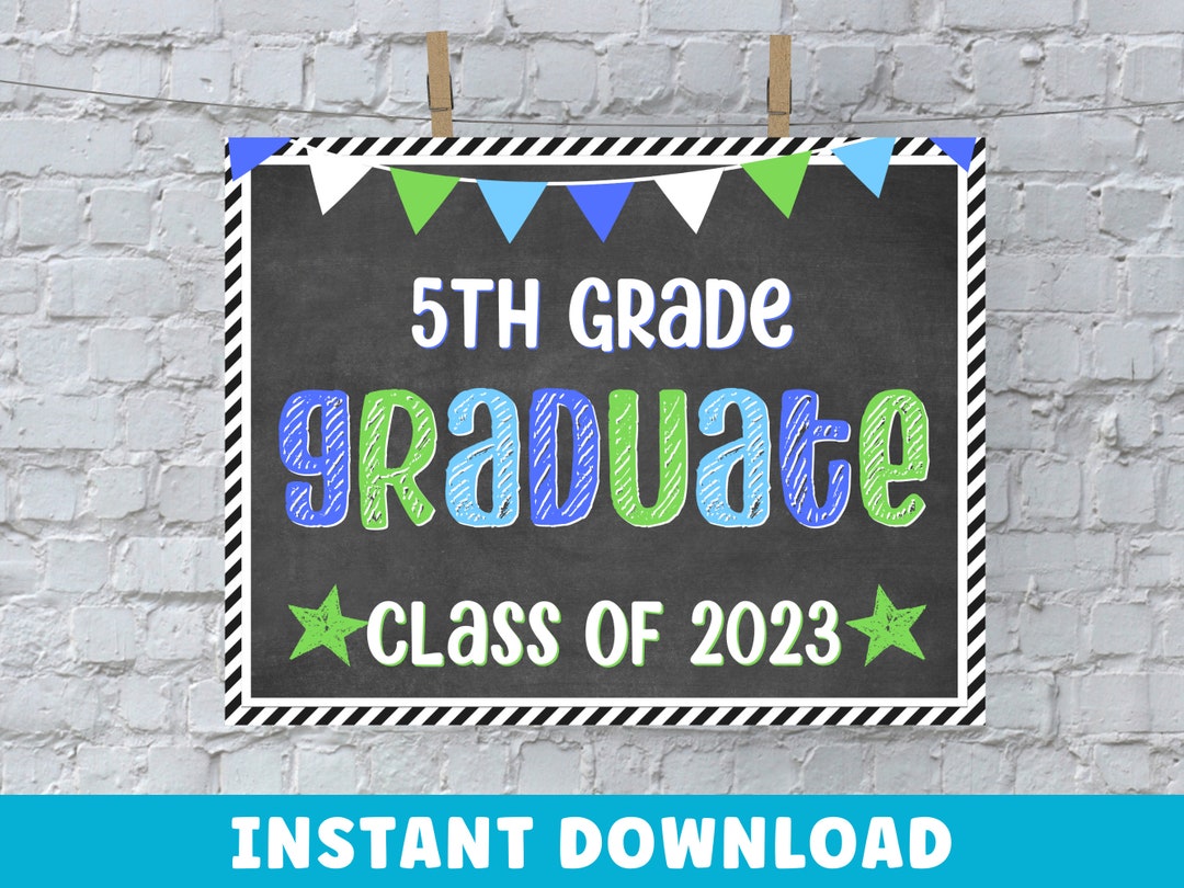 Signo de graduación de 5to grado imprimible / Graduado de la - Etsy México