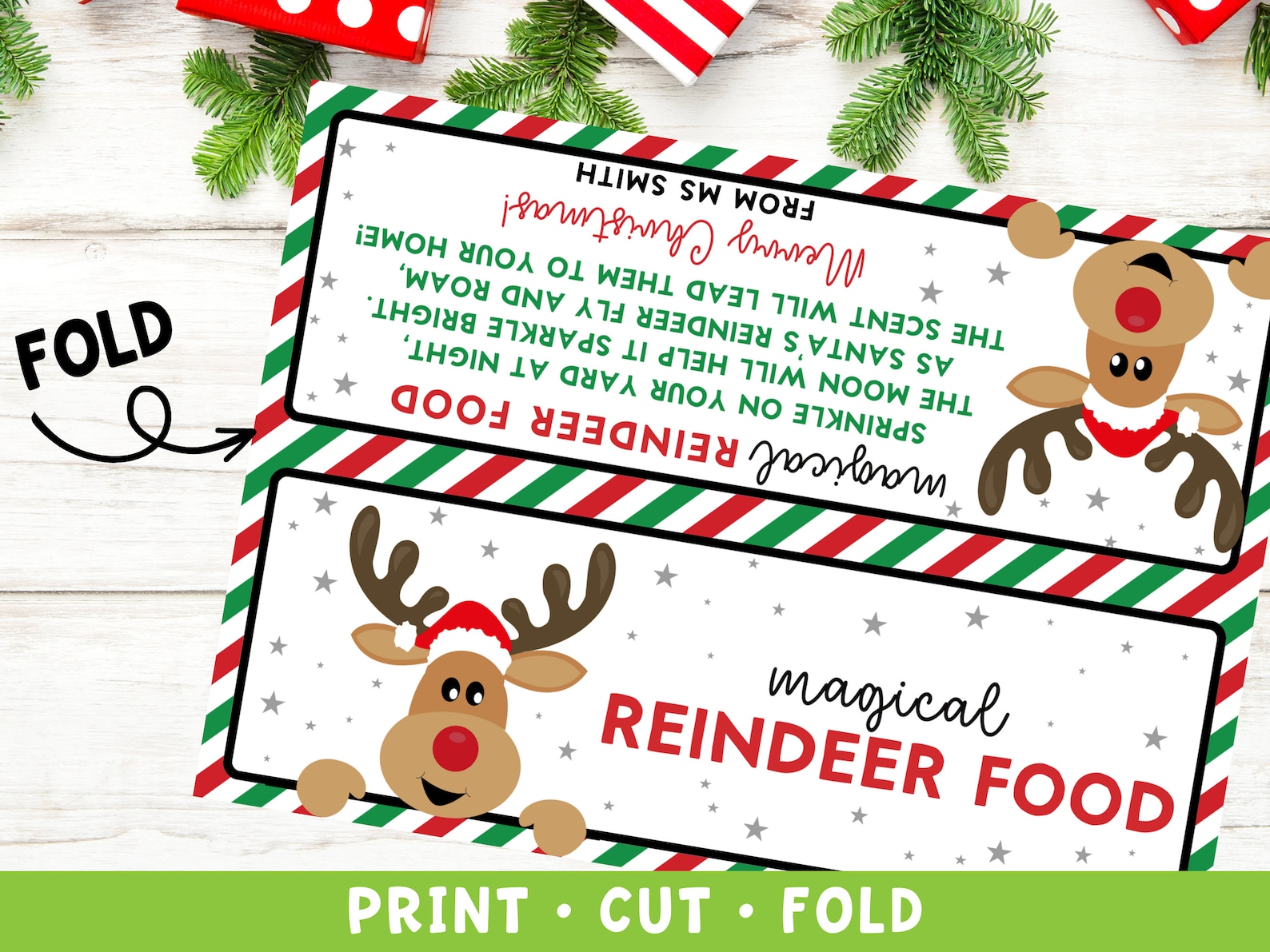 Magic Reindeer Food Treat Bag Topper Printable Christmas Eve - Etsy
