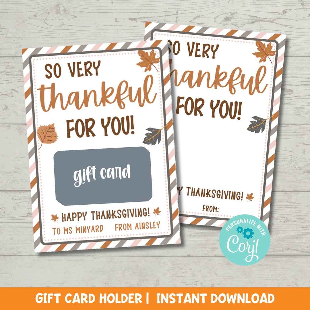 Editable Fall Gift Card Holder Template | Thanksgiving Teacher ...