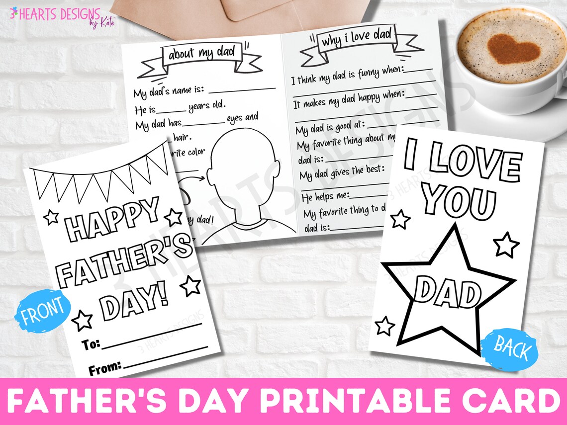 Printable Fathers Day Card All About Dad Card From Kid Kid - Etsy