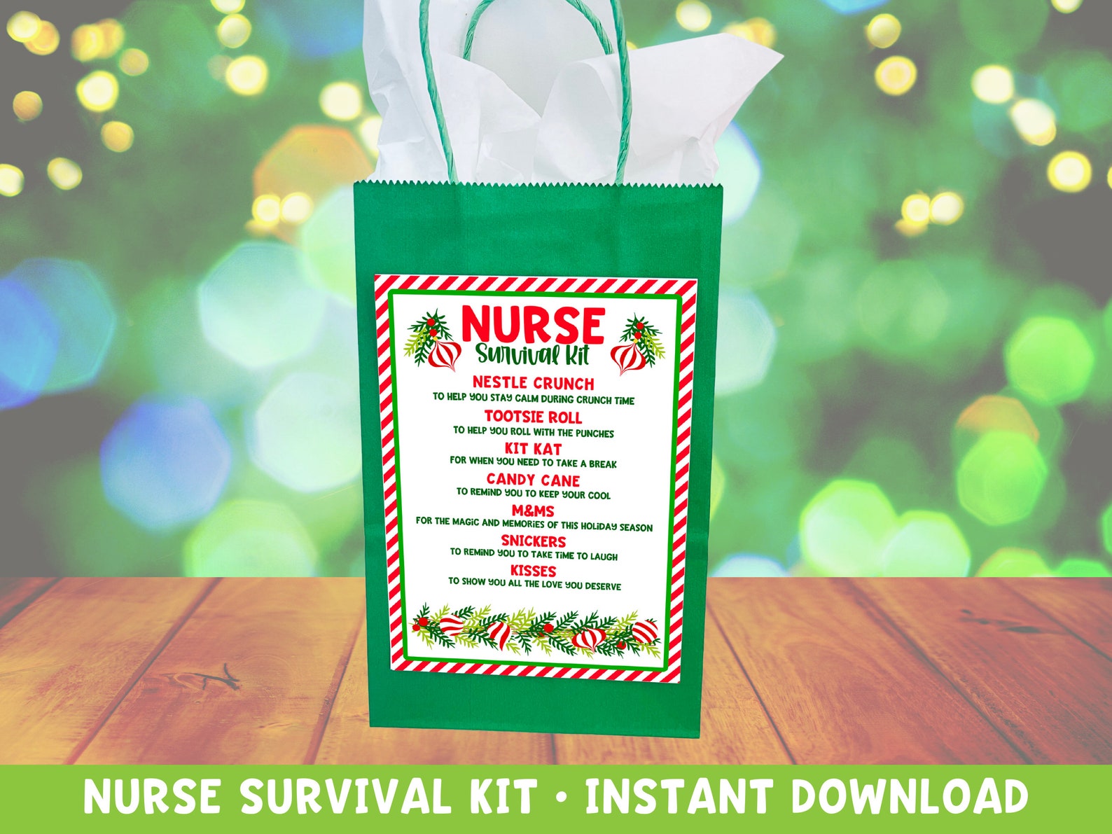 Christmas Survival Kit Printable Nurse Survival Kit - Etsy