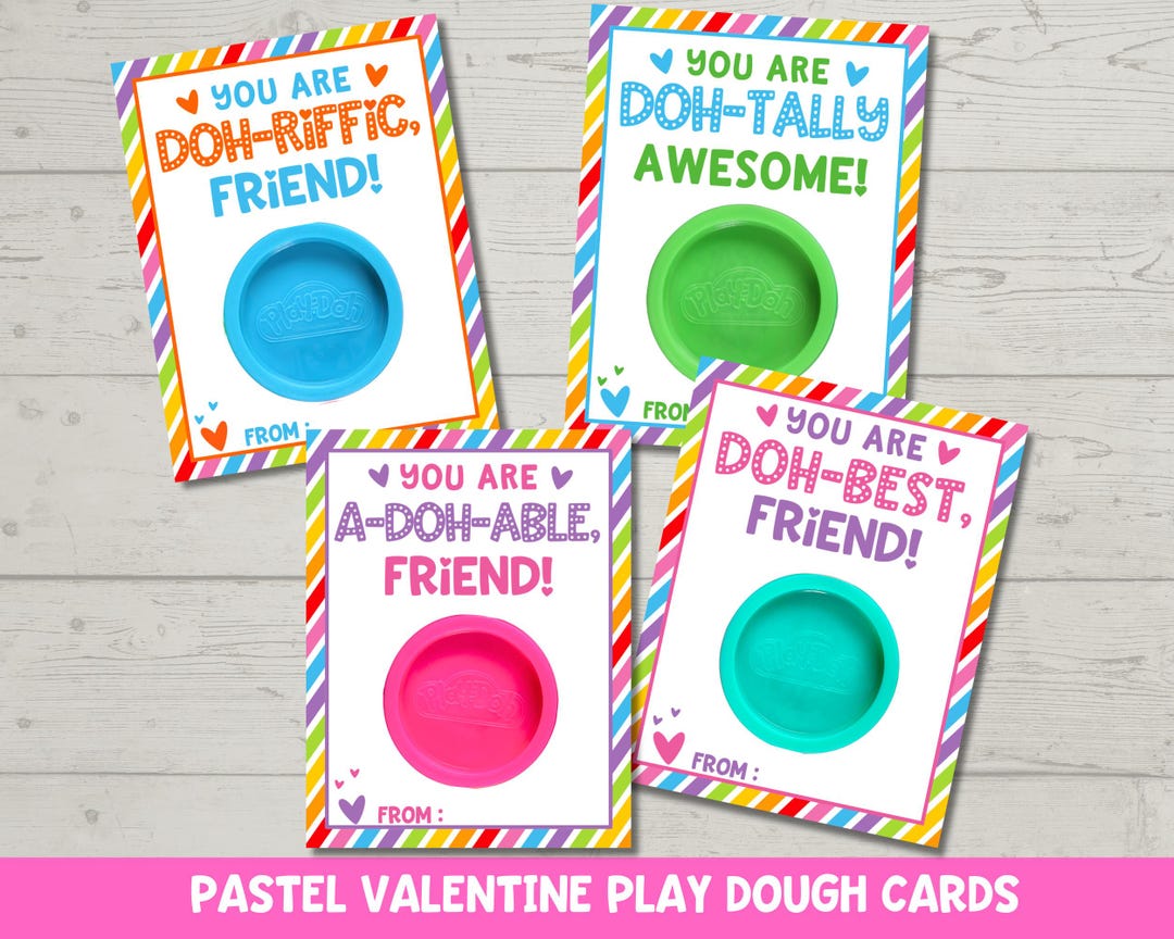 Valentine Play Dough Cards Printable | Non Candy Tags for Classroom ...
