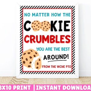 Cookie Crumble Staff Appreciation Sign: Printable Thank You | Instant ...