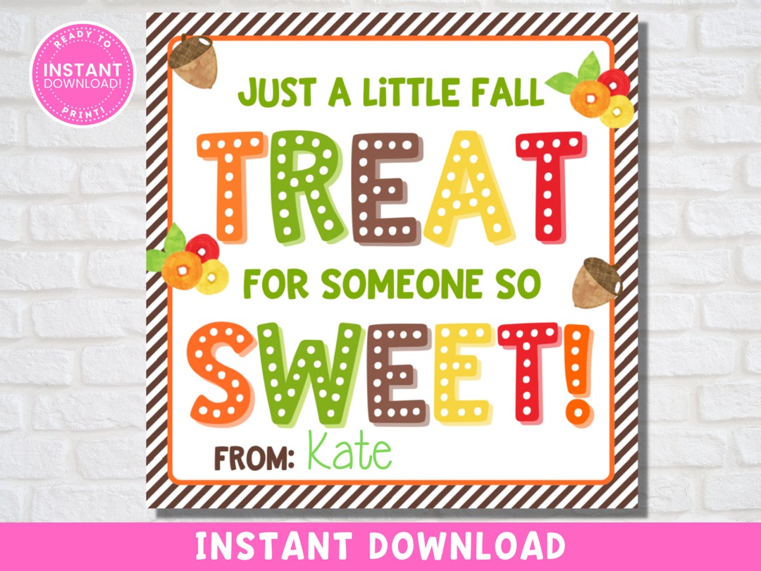 Printable Fall Appreciation Gift Tag for Teachers, Staff, Friends ...