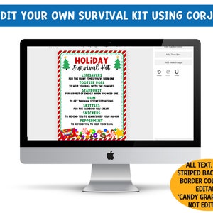 Editable Christmas Survival Kit Printable | Holiday Survival Tag ...