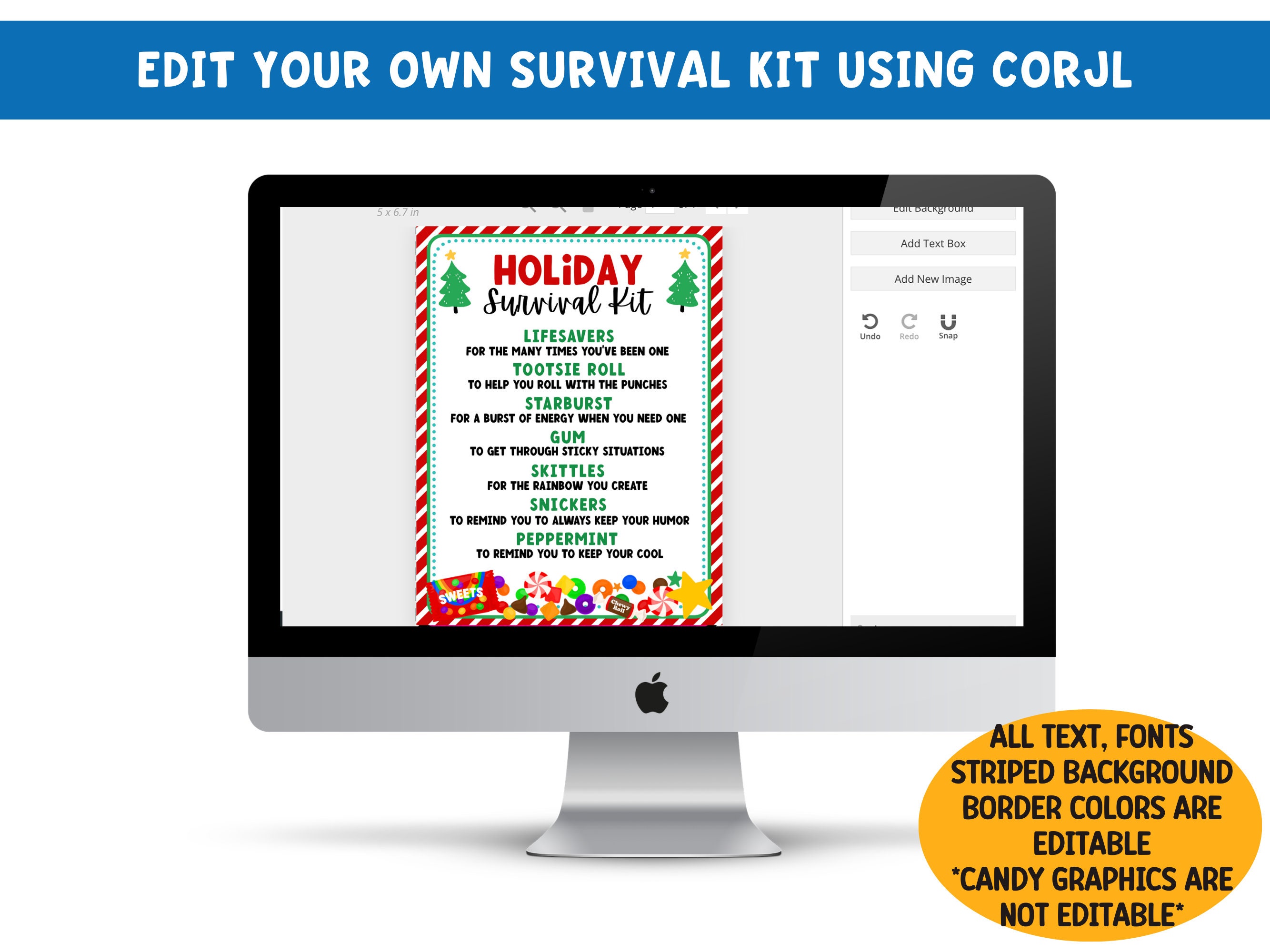 Editable Christmas Survival Kit Printable | Holiday Survival Tag ...