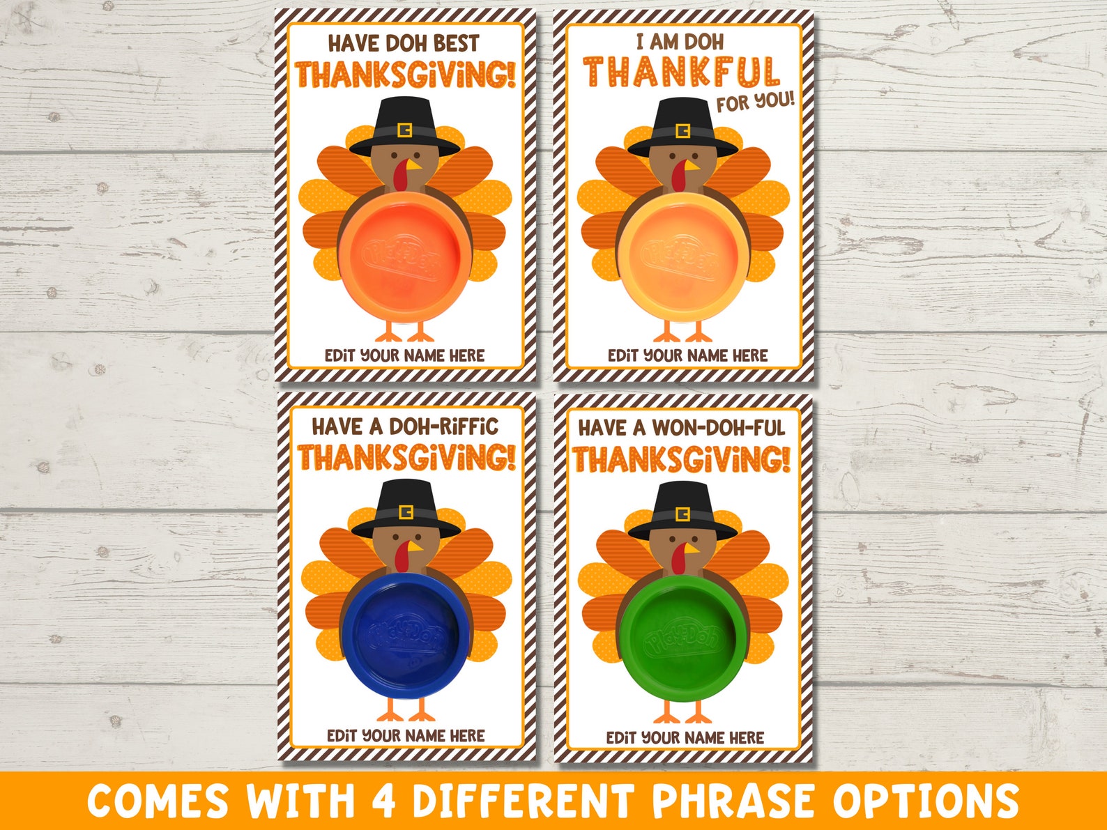 Thanksgiving Play Doh Cards Printable Kids Activity - Etsy