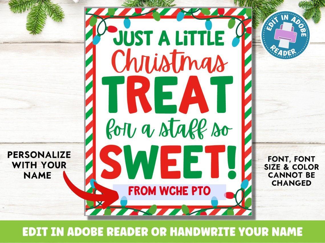 Christmas Sweet Treats Sign Printable Teacher Appreciation - Etsy
