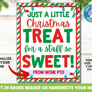 Christmas Sweet Treats Sign Printable | Teacher Appreciation Christmas ...
